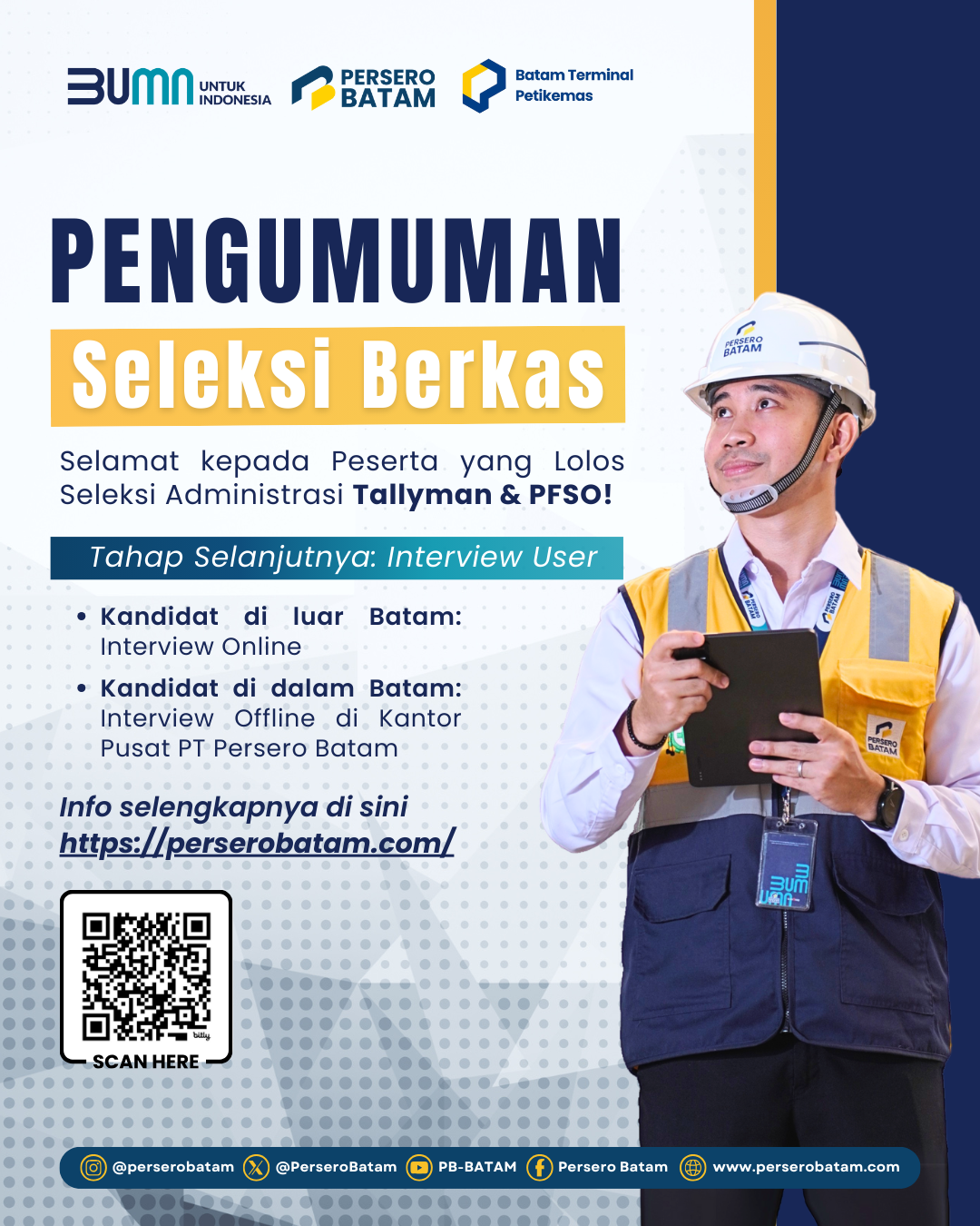 Pengumuman Hasil Rekrutmen Tallyman dan Port Facility Safety Officer ...